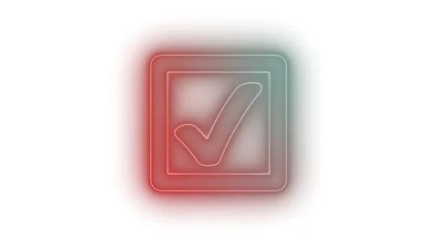 Neon checkbox icon animation, Glowing Ch... | Stock Video | Pond5
