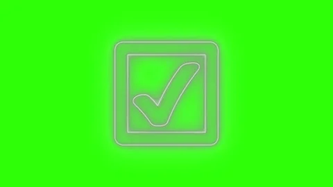 Neon checkbox icon animation, Glowing Ch... | Stock Video | Pond5