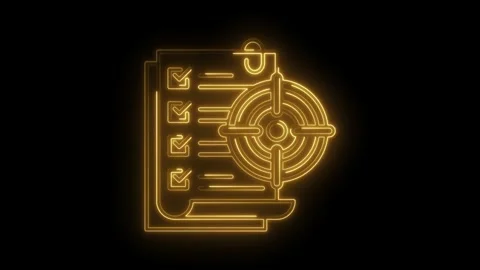 Neon checklist and target animation for ... | Stock Video | Pond5