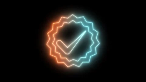 Neon Checkmark in Starburst Design Anima... | Stock Video | Pond5