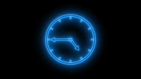Neon Circle Clock Animation, Futuristic ... | Stock Video | Pond5