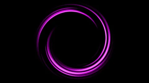 A neon circle rotating in black backgrou... | Stock Video | Pond5