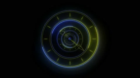 Neon Clocks Animation Background, Loop | Stock Video | Pond5