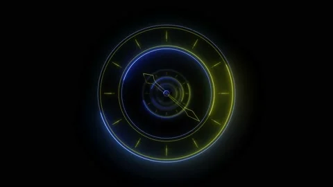 Neon Clocks Animation Background, Loop | Stock Video | Pond5