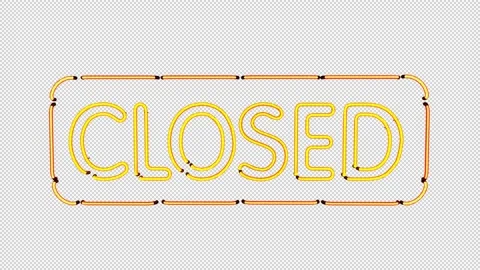 Neon closed Sign Animation, transparent ... | Stock Video | Pond5