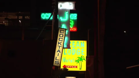 Neon Cocktail Sign Over Bar Los Angeles,... | Stock Video | Pond5