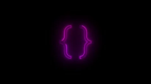 Neon code icon glowing black background ... | Stock Video | Pond5