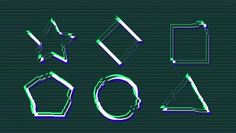 Neon Colorful Geometric Shapes Distortio... | Stock Video | Pond5