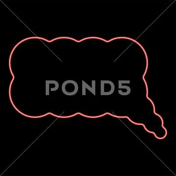 Neon comment red color vector illustration flat style image ~ Clip Art ...