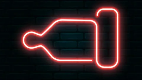 Neon condom 4k animation on a brick wall... | Stock Video | Pond5