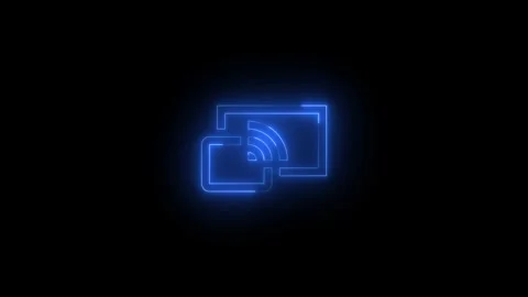 Neon connect app icon glowing black back... | Stock Video | Pond5