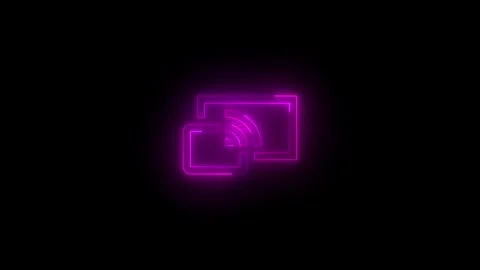 Neon connect app icon glowing black back... | Stock Video | Pond5
