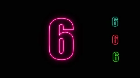 neon countdown animation. Neon bright gl... | Stock Video | Pond5