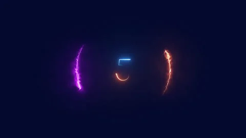 Neon Countdown Number on Blue Background | Stock Video | Pond5