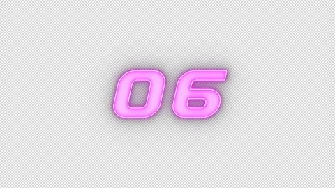 Neon countdown timer from ten to zero on... | Stock Video | Pond5