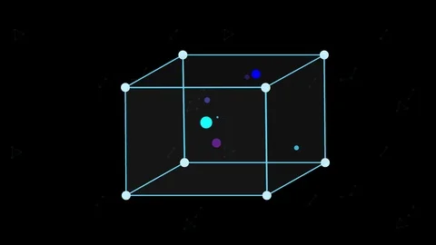 Neon cube. Animation of neon cube with p... | Stock Video | Pond5