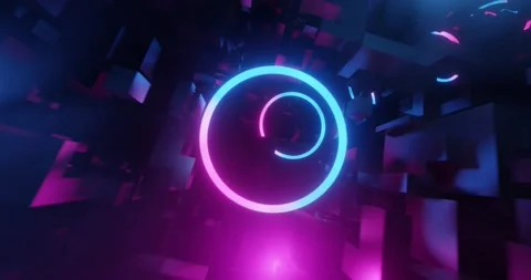 Neon Cyber City Race loop. | Stock Video | Pond5