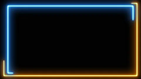 Neon effect rectangle frame Loop backgro... | Stock Video | Pond5