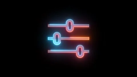 Neon equalizer icon brown cyan color glo... | Stock Video | Pond5