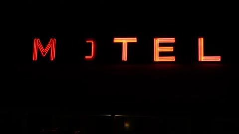 Neon failing old motel sign. | Stock Video | Pond5