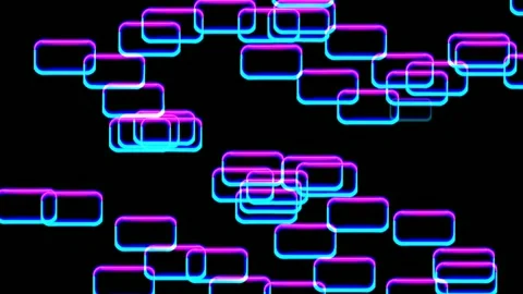 Neon falling elliptical lamp animation o... | Stock Video | Pond5