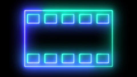 Neon film frame strip tape animation in ... | Stock Video | Pond5