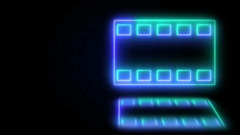 Neon film frame strip tape animation in ... | Stock Video | Pond5
