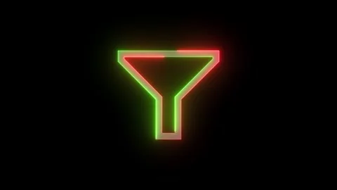 Neon filter icon green red color glowing... | Stock Video | Pond5