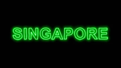 Neon flickering green country name SINGA... | Stock Video | Pond5