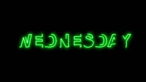 Neon flickering green day of the week WE... | Stock Video | Pond5