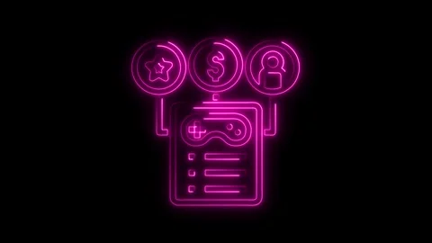 Neon gaming concept with player rank,rew... | Stock Video | Pond5