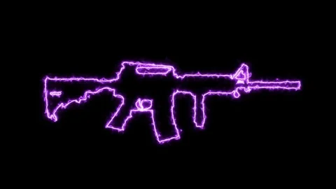 Neon Glowing Assault Rifle Weapon | Stock Video | Pond5