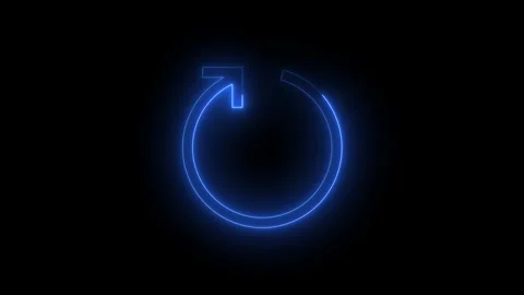 Neon glowing blue color refresh circle a... | Stock Video | Pond5