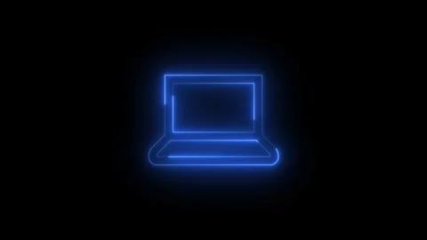Neon glowing blue color system device ic... | Stock Video | Pond5