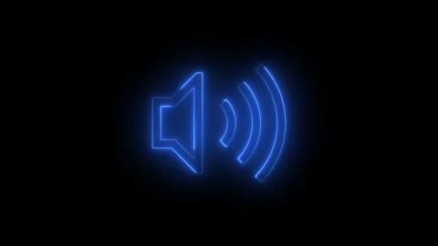 Neon glowing blue color volume speaker i... | Stock Video | Pond5