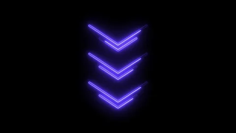 Neon glowing chevron arrows animation on... | Stock Video | Pond5