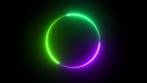 Neon glowing circle frame animation. neo... | Stock Video | Pond5
