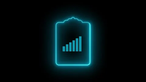 Neon glowing clip broad graph icon anima... | Stock Video | Pond5