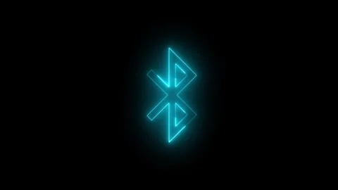 Neon glowing cyan color bluetooth icon o... | Stock Video | Pond5