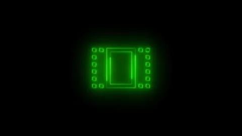 Neon glowing green color aspect ratio bo... | Stock Video | Pond5