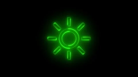 Neon glowing green color brightness icon... | Stock Video | Pond5