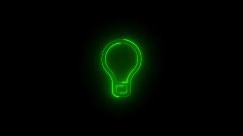 Neon glowing green color tool tip bulb i... | Stock Video | Pond5