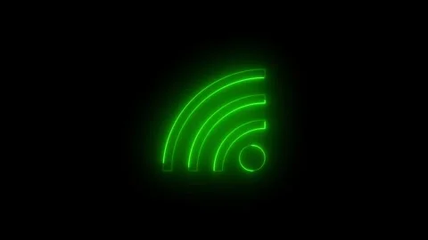 Neon glowing green color wifi signal ico... | Stock Video | Pond5