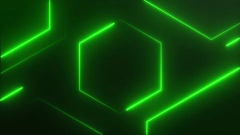Neon glowing green hexagon background. S... | Stock Video | Pond5