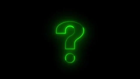 Neon glowing green question mark icon an... | Stock Video | Pond5