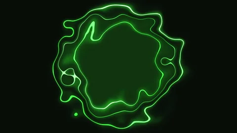 Neon glowing green waves animation on bl... | Stock Video | Pond5