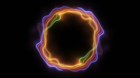 Neon Glowing Magic Circle Animation on B... | Stock Video | Pond5