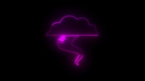 Neon glowing pink cloud tornado icon ani... | Stock Video | Pond5