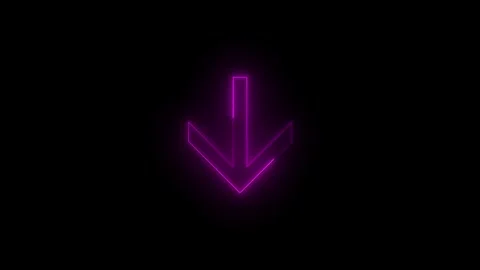 Neon glowing pink color down arrow direc... | Stock Video | Pond5
