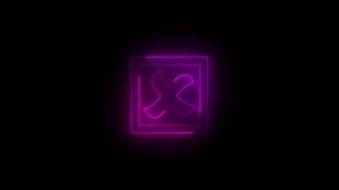 Neon glowing pink color x mark checkbox ... | Stock Video | Pond5